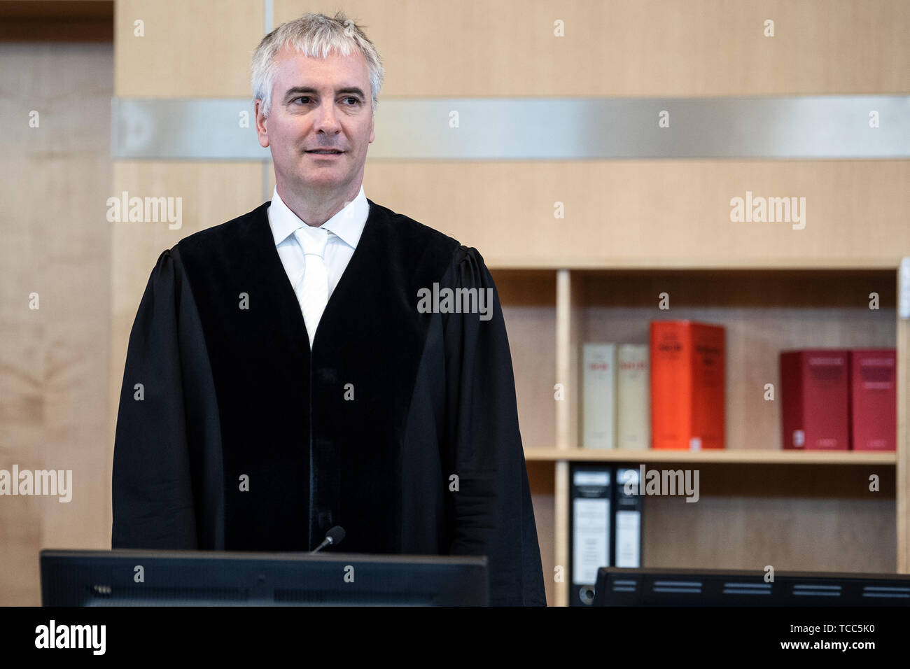Duesseldorf, Germany. 07th June, 2019. The presiding judge Jan van ...