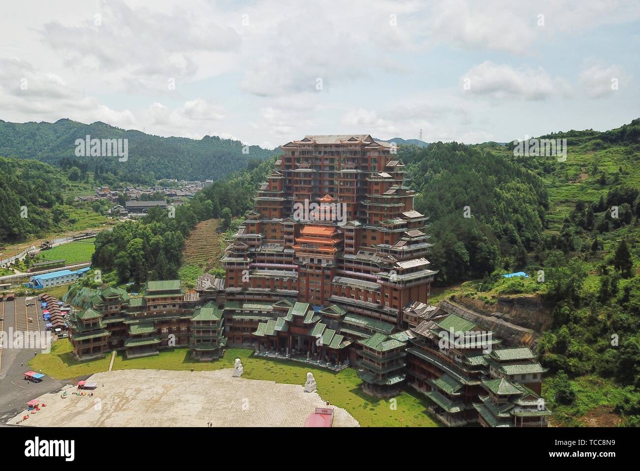 Dushan. 7th June, 2019. Aerial photo taken on June 7, 2019 shows a ...