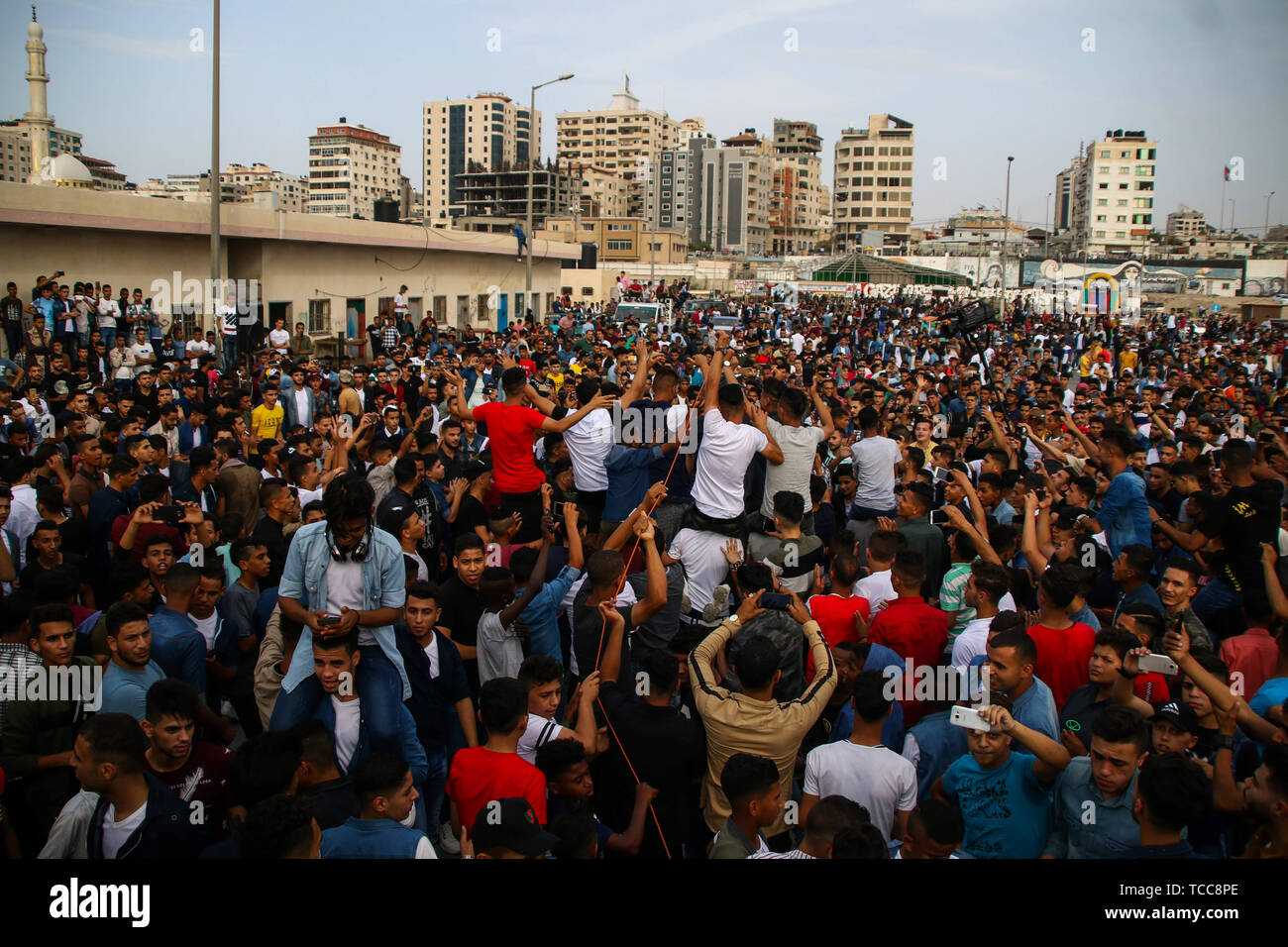 Gaza City, Palestine. 06 June 2019. The Bedouin Heritage Group holds a ...