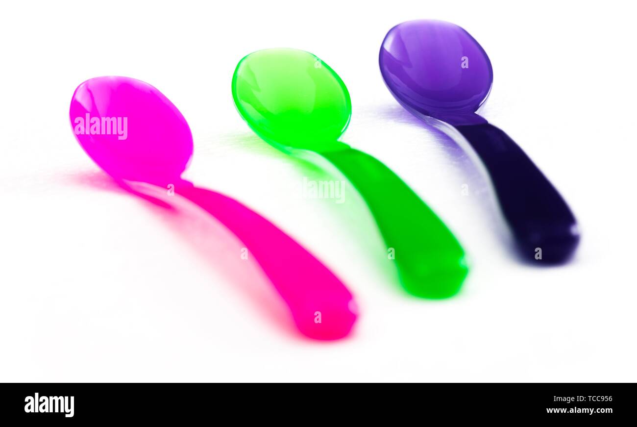 still life of child teaspoons Stock Photo - Alamy