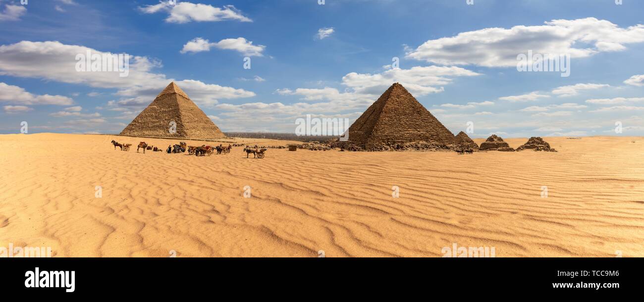 Panoramic view of giza pyramids hi-res stock photography and images - Alamy