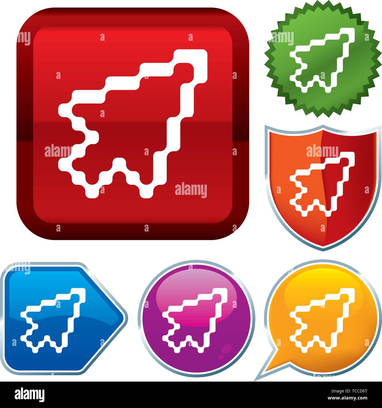 Vector illustration. Set shiny icon series on buttons. Cursor Stock ...