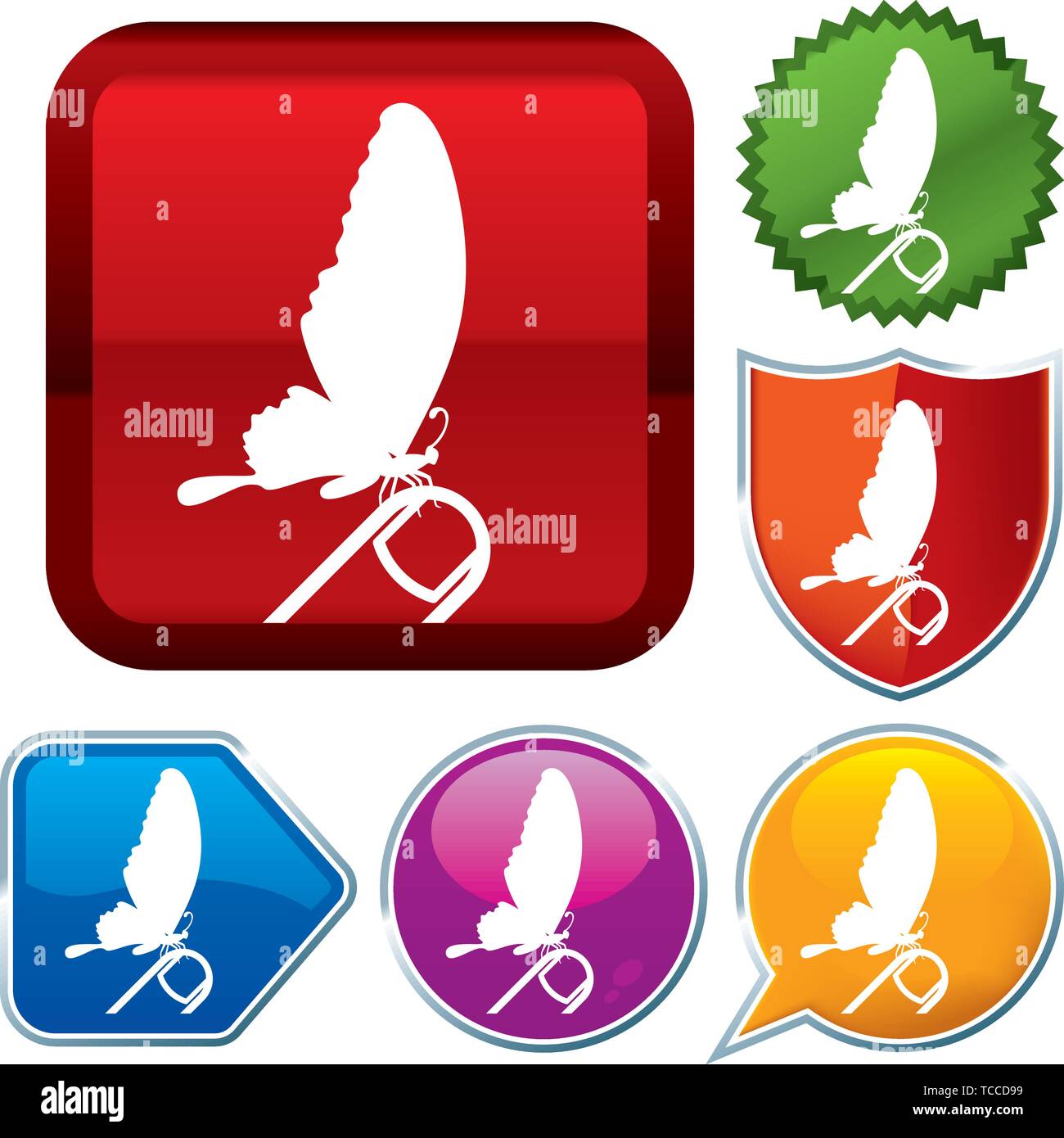 Vector illustration. Set shiny icon series on buttons. Delicate Stock ...