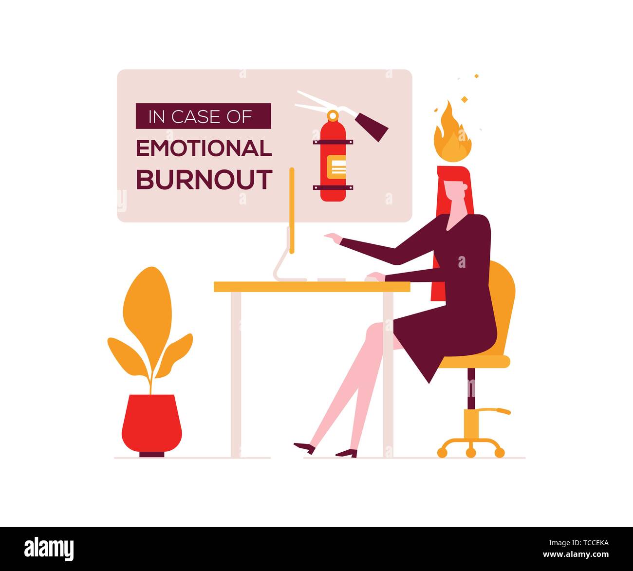 Job burnout - modern flat design style illustration Stock Vector Image ...