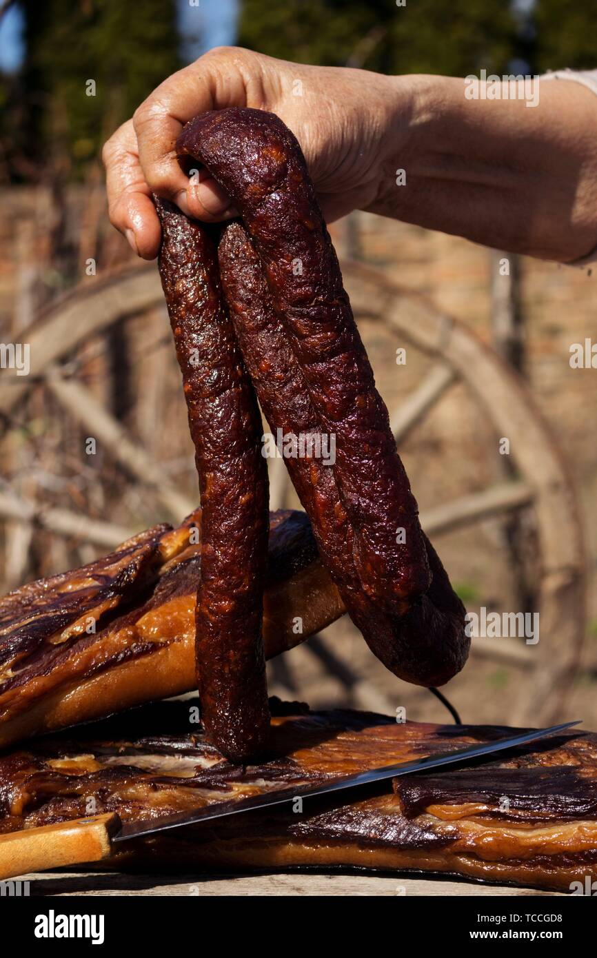 Drying sausage hi-res stock photography and images - Alamy