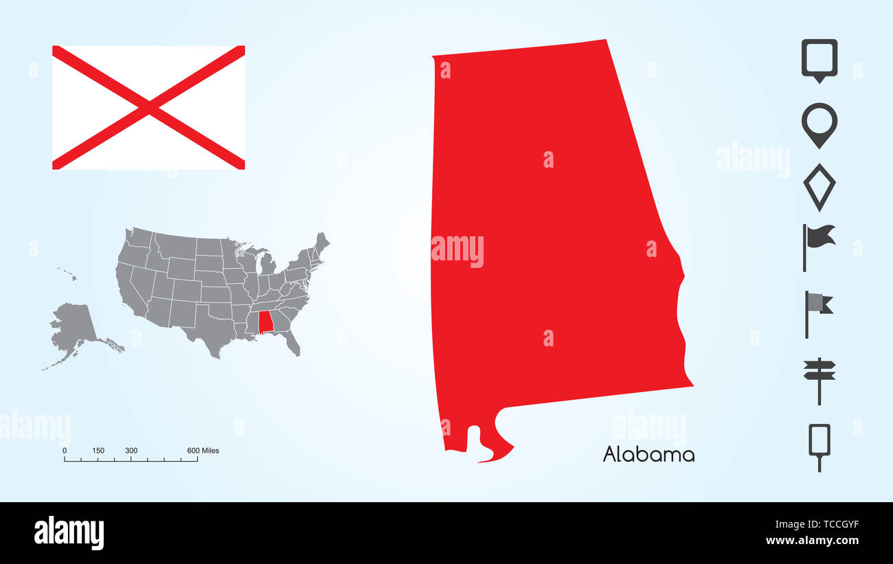 Political map of alabama hi-res stock photography and images - Alamy