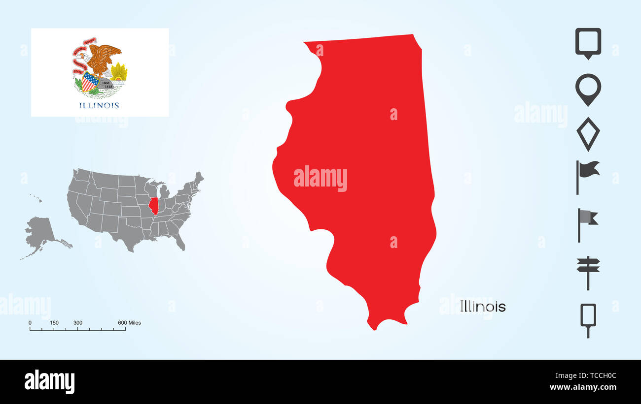 Political map of illinois hi-res stock photography and images - Alamy