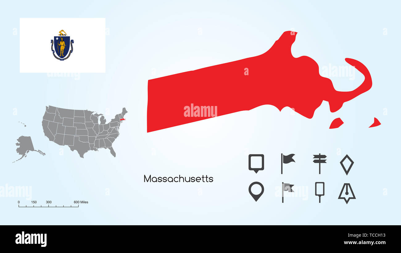 Map of The United States of America with the Selected State of ...