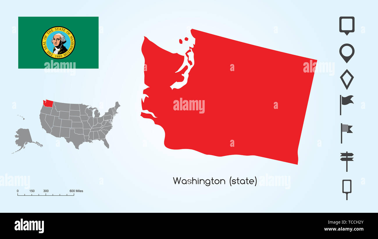 Washington Map High Resolution Stock Photography and Images - Alamy