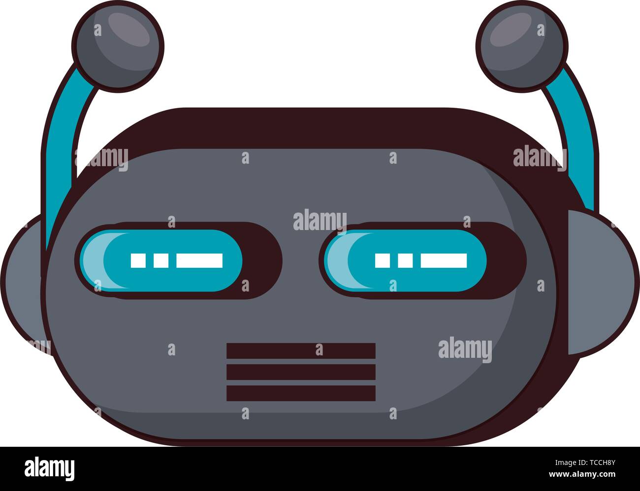 Robot funny character cartoon head isolated Stock Vector Image & Art ...