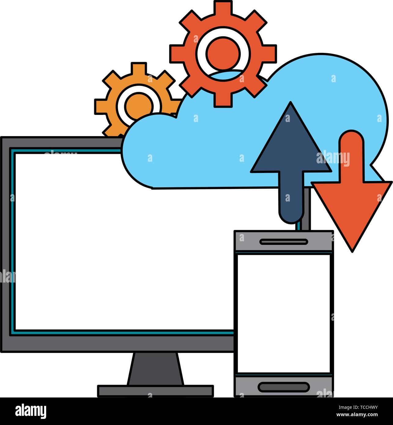 Cloud computing and technology symbols Stock Vector Image & Art - Alamy