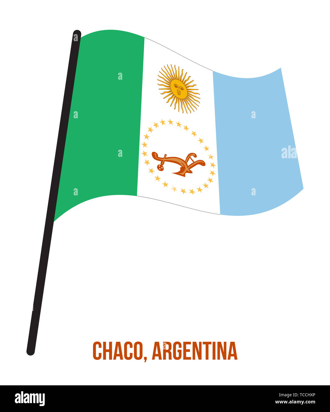 Chaco Flag Waving Vector Illustration on White Background. Flag of ...