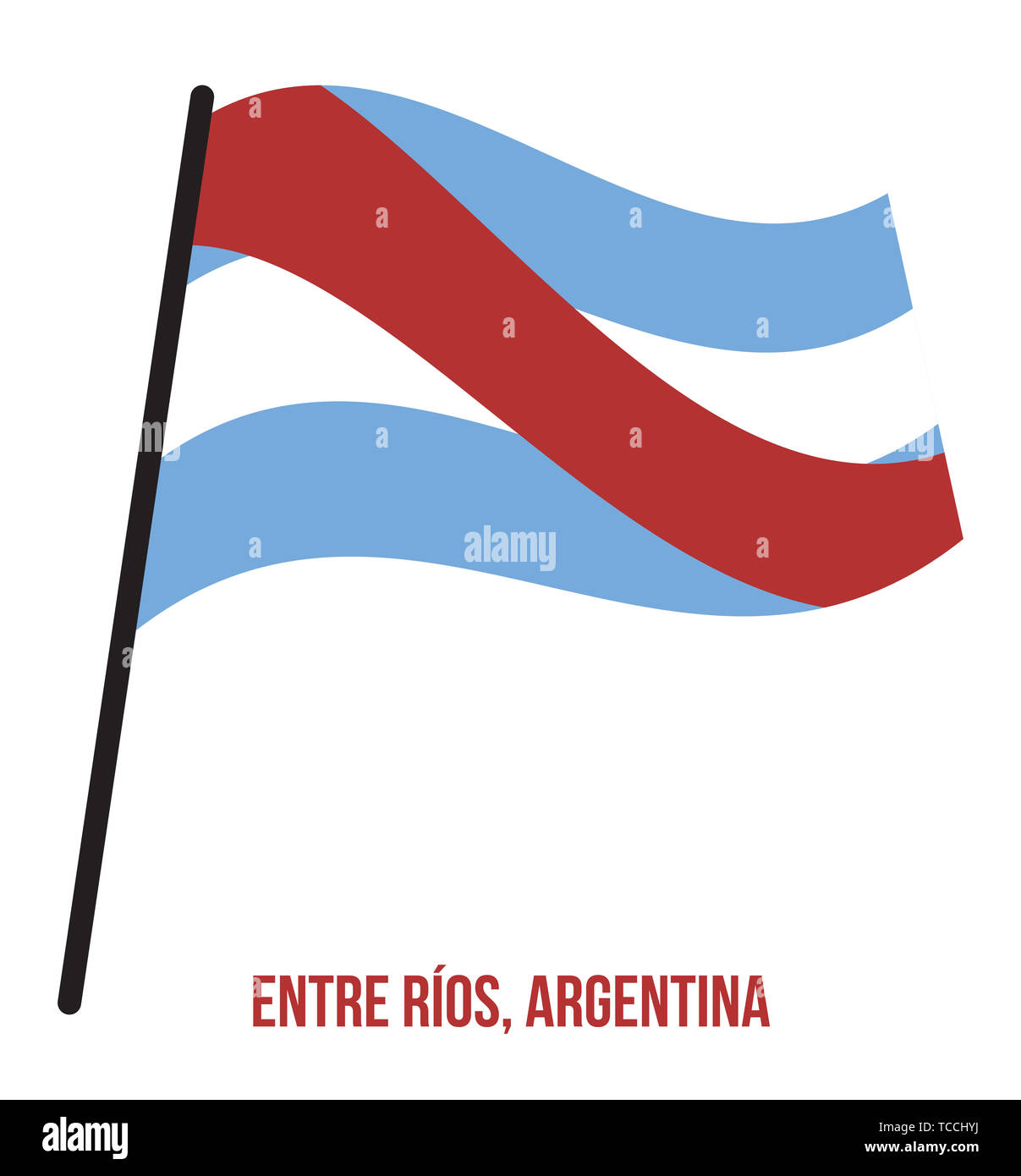 Entre Rios Flag Waving Vector Illustration on White Background. Flag of ...