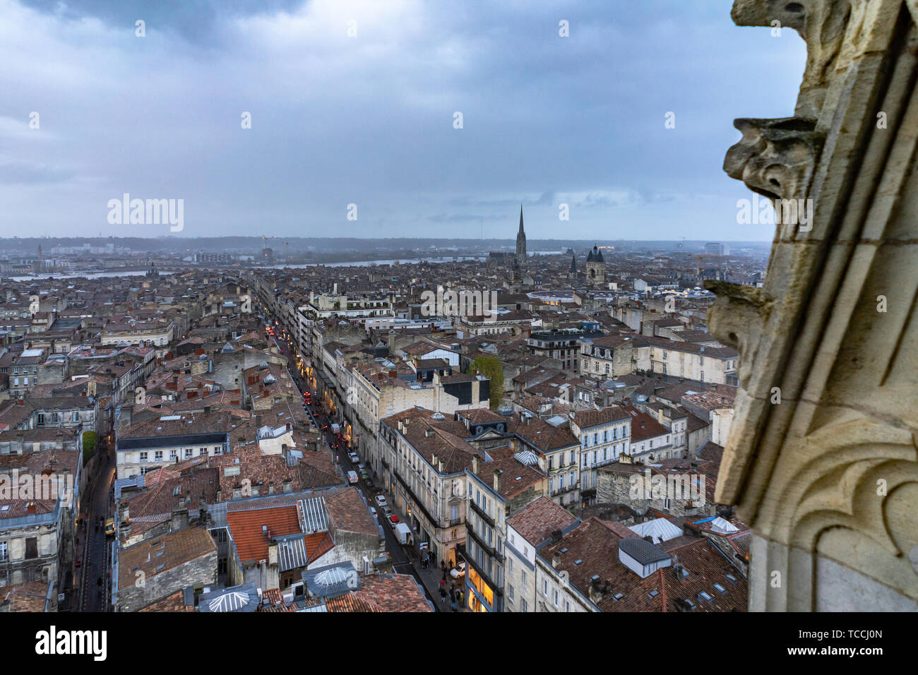 Cathedrale Saint Andre and Pey Berland Tower in Bordeaux, France Stock ...