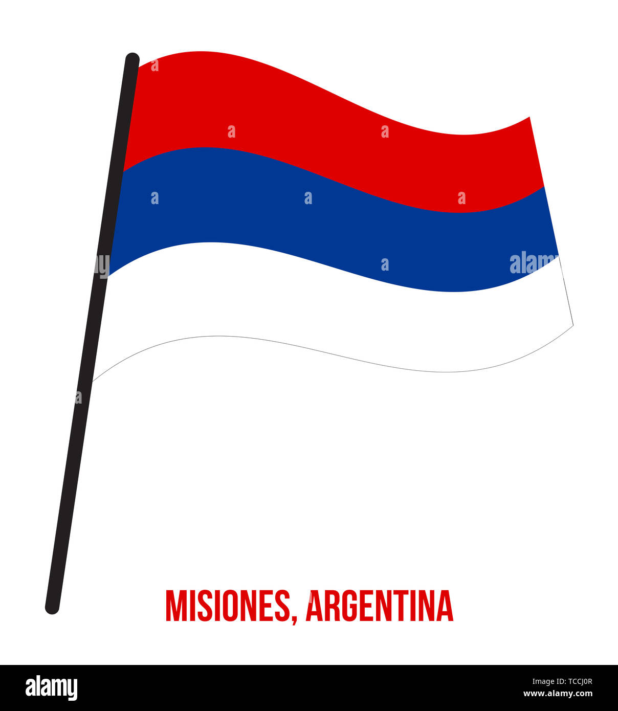 Misiones Flag Waving Vector Illustration on White Background. Flag of ...