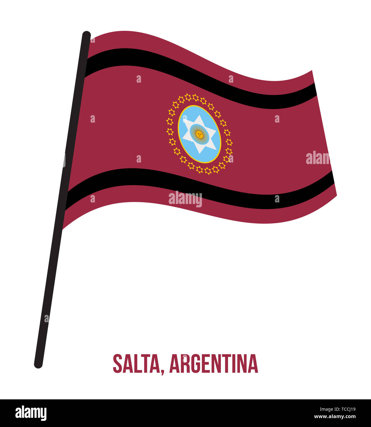 Salta Flag Waving Vector Illustration on White Background. Flag of ...