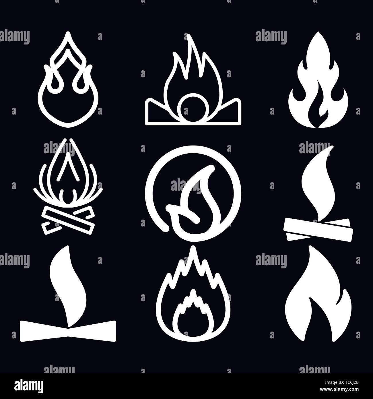 Fire icon logo, illustration, vector sign symbol for design Stock ...