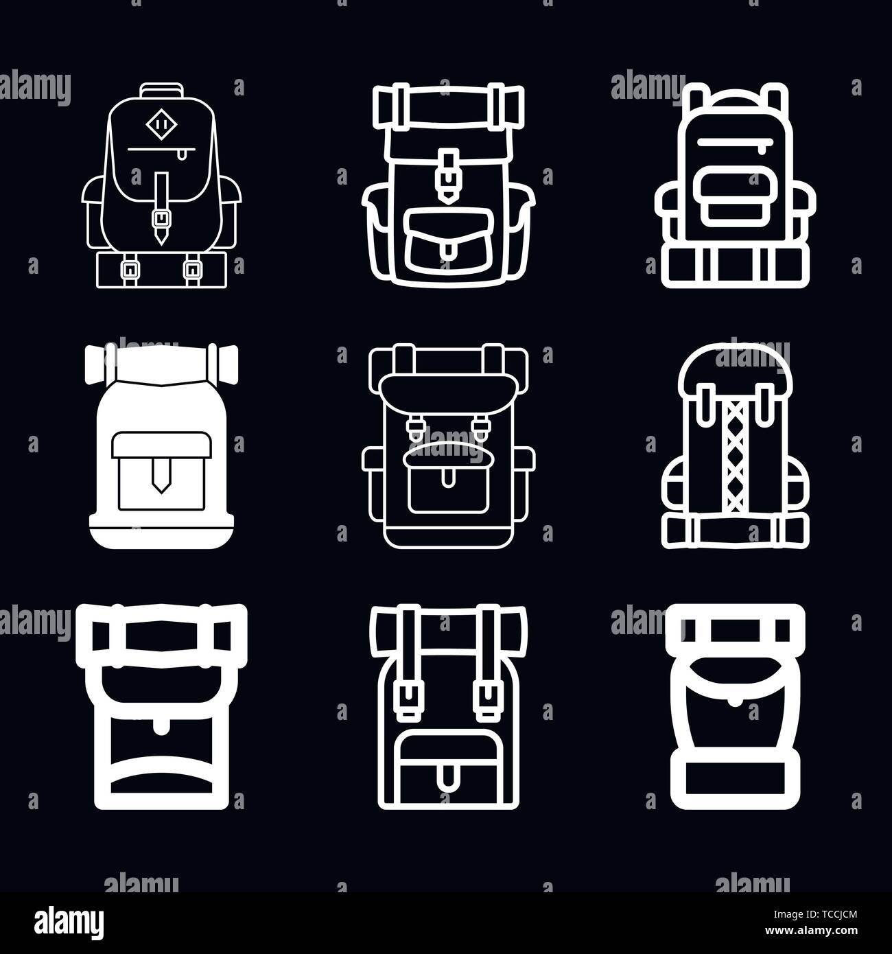 Backpack icon logo, vector sign symbol for design Stock Vector Image ...
