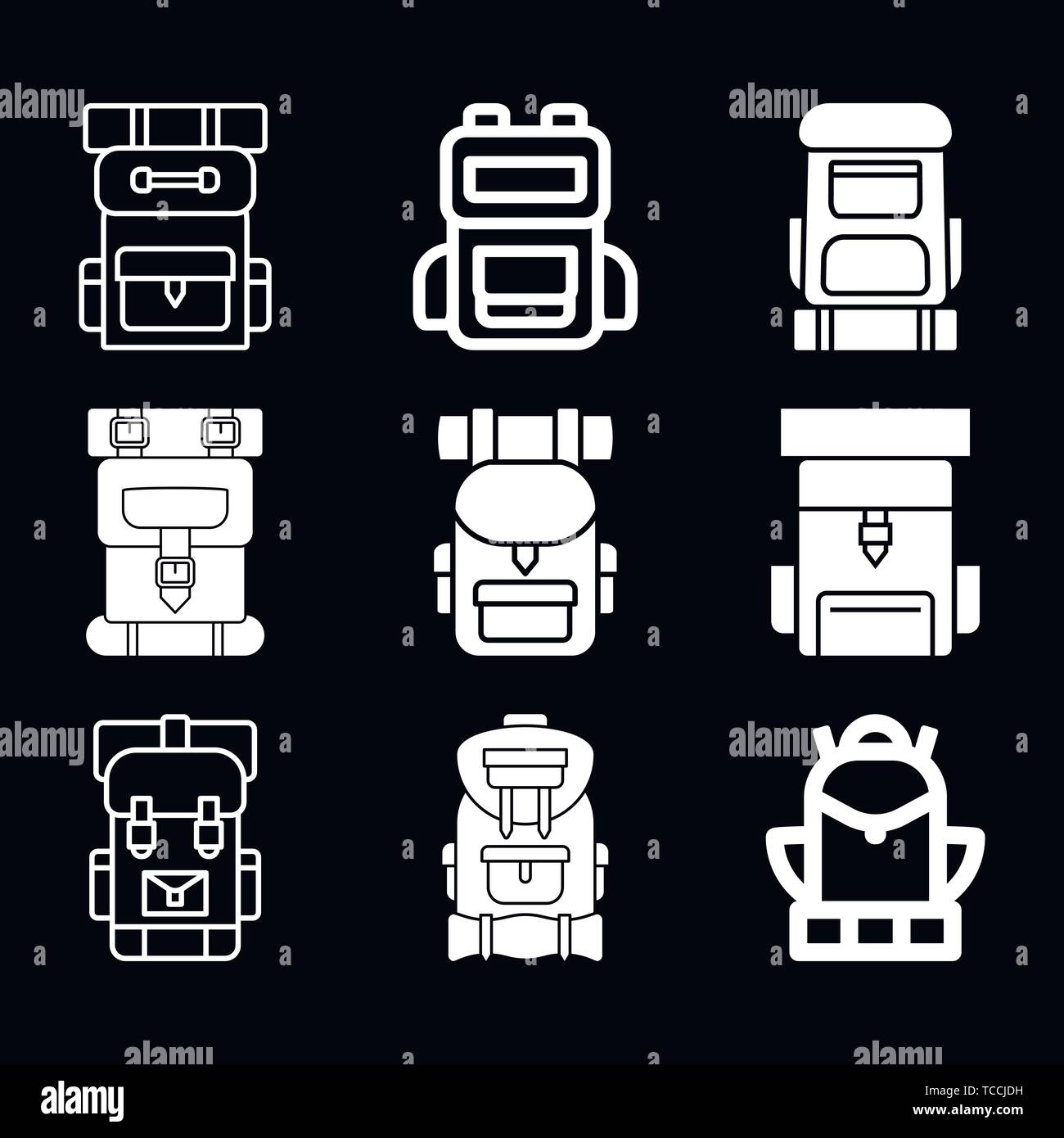 Backpack icon logo, vector sign symbol for design Stock Vector Image ...