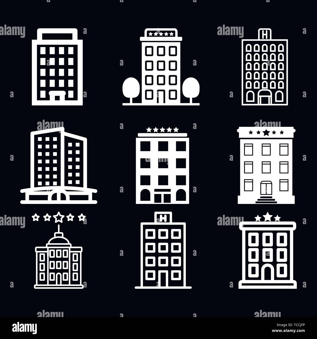 Hotel icon logo, vector sign symbol for design Stock Vector Image & Art ...