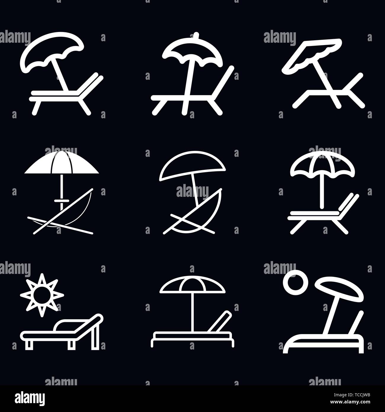 Chaise lounge icon logo, vector sign symbol for design Stock Vector ...