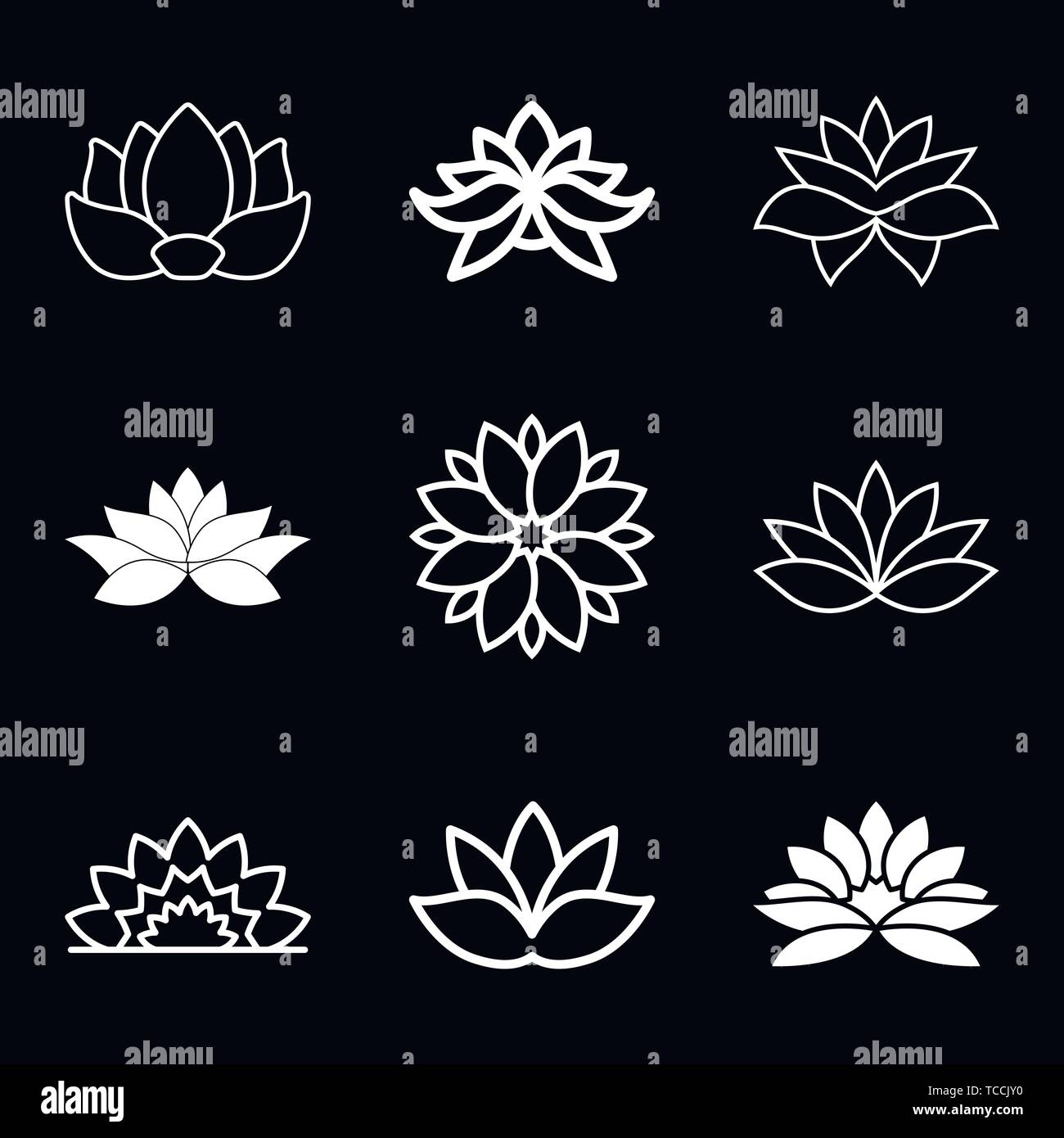 Lotus icon logo, vector sign symbol for design Stock Vector Image & Art ...