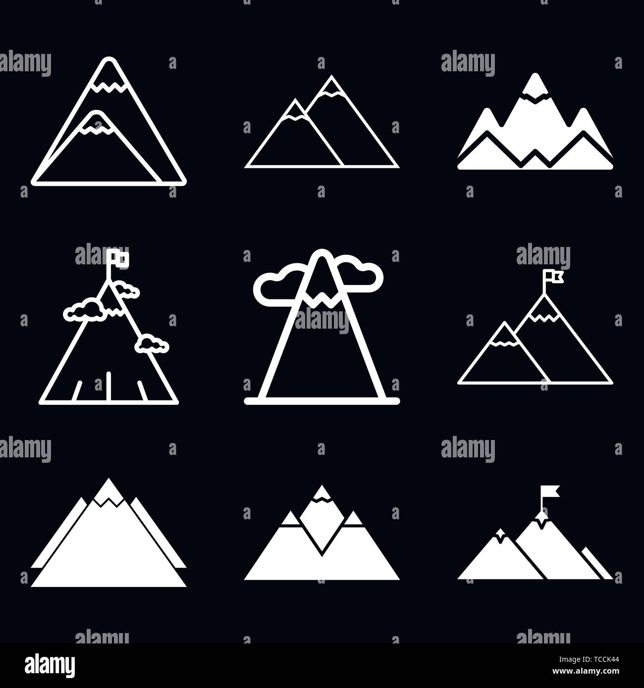 Mountain icon logo, vector sign symbol for design Stock Vector Image ...