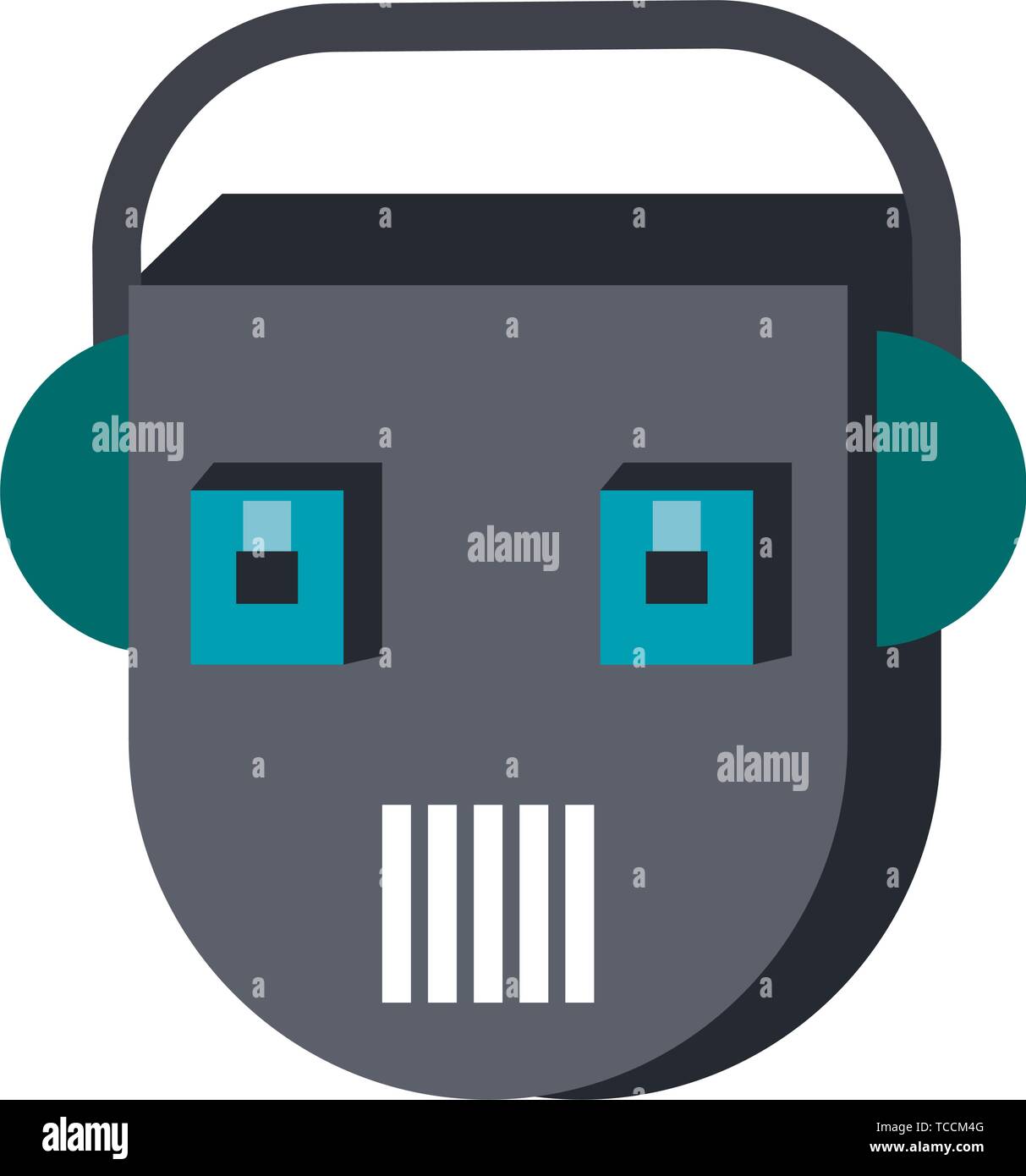 Robot funny character cartoon head isolated Stock Vector Image & Art ...
