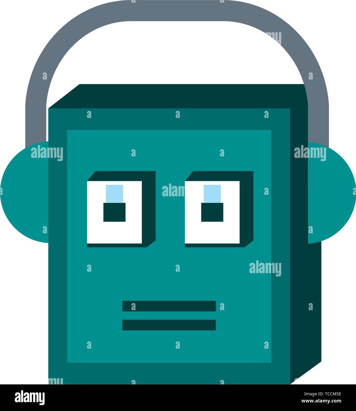 Robot funny character cartoon head isolated Stock Vector Image & Art ...