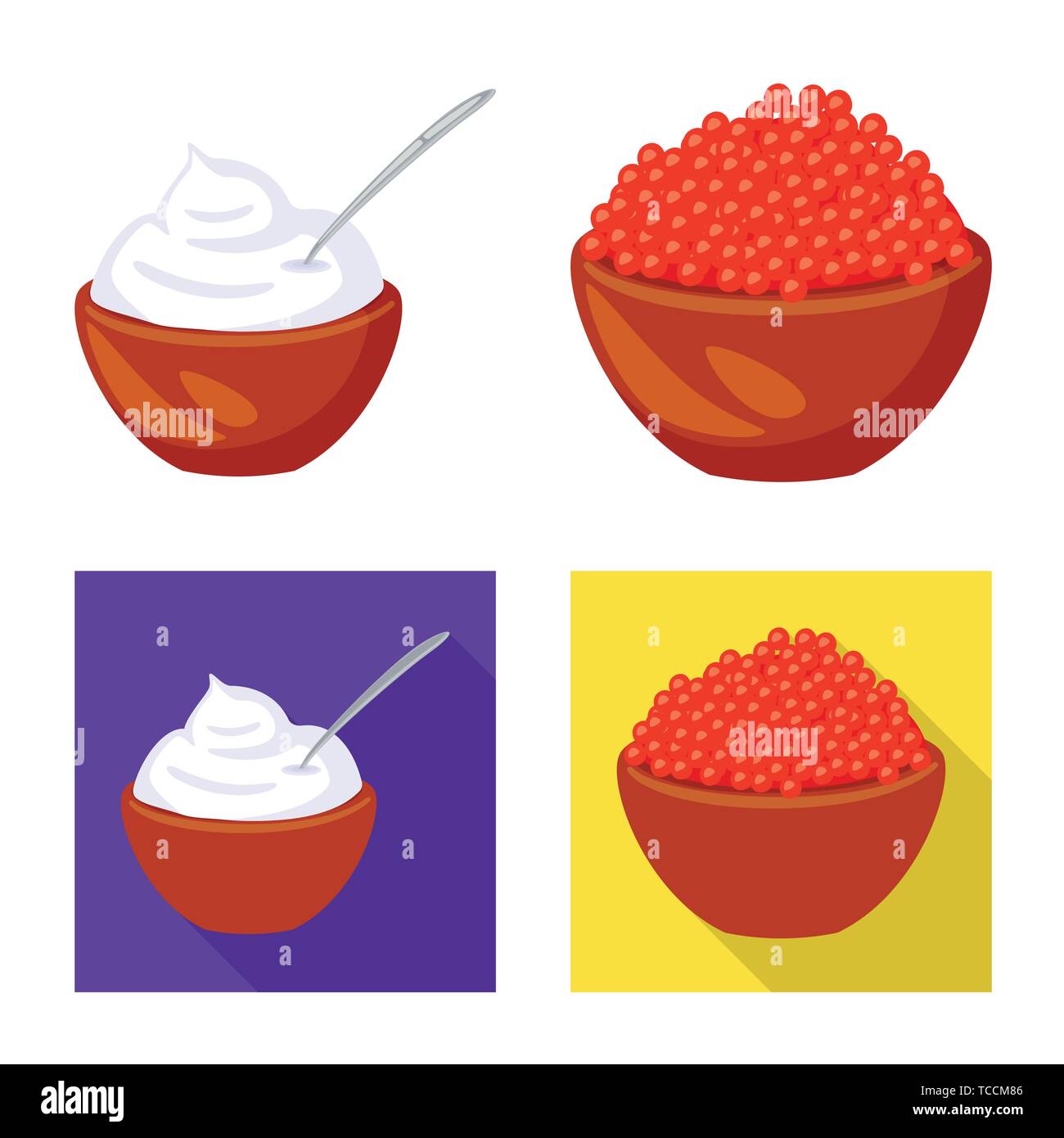 Red salmon fish caviar spices Cut Out Stock Images & Pictures - Alamy