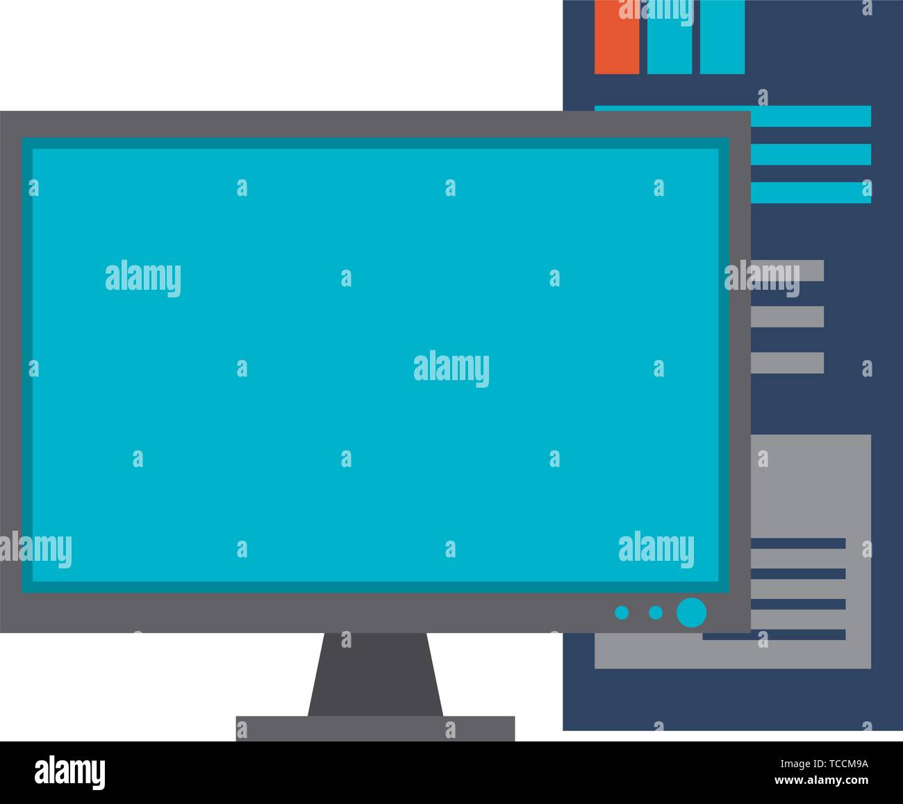 Computer monitor and cpu technology isolated Stock Vector Image & Art ...