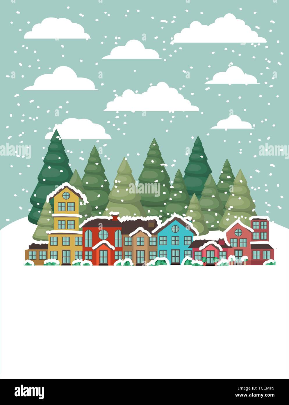 city urban in snowscape scene Stock Vector Image & Art - Alamy