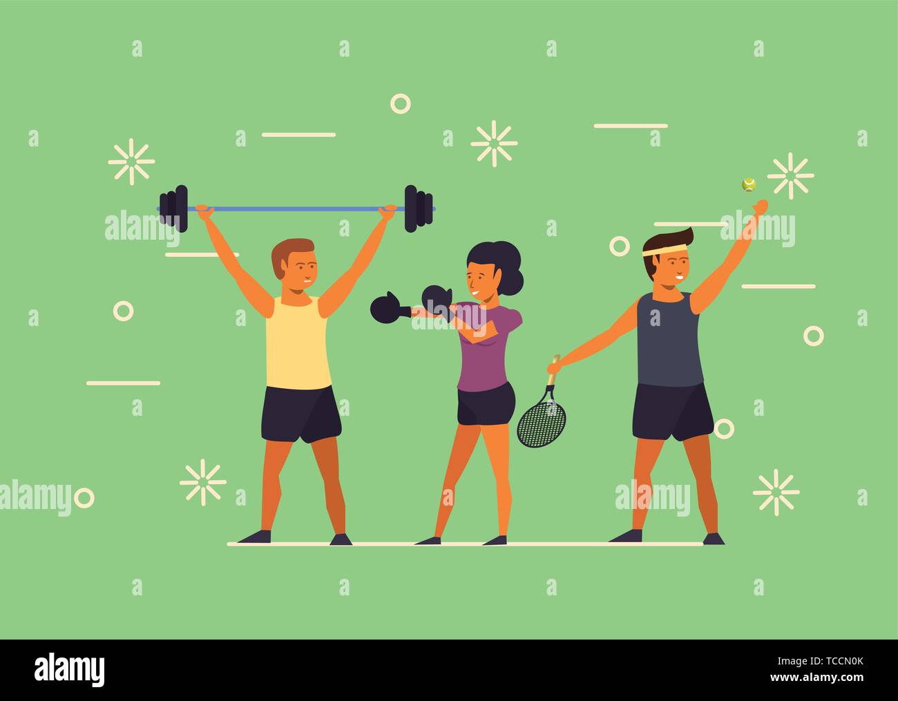 Young people training sports cartoons Stock Vector Image & Art - Alamy