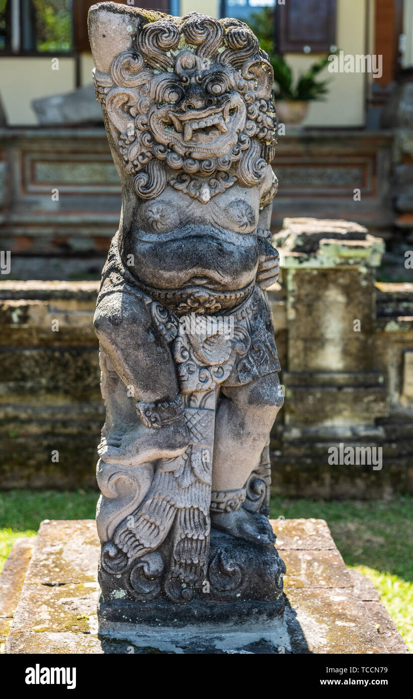 Klungkung, Bali, Indonesia - February 26, 2019: Royal Palace. Closeup ...