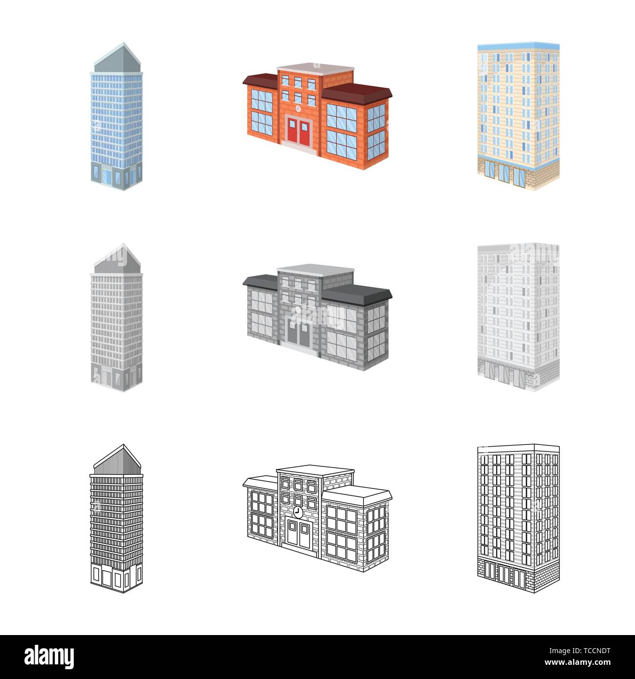 Vector design of construction and building icon. Collection of ...