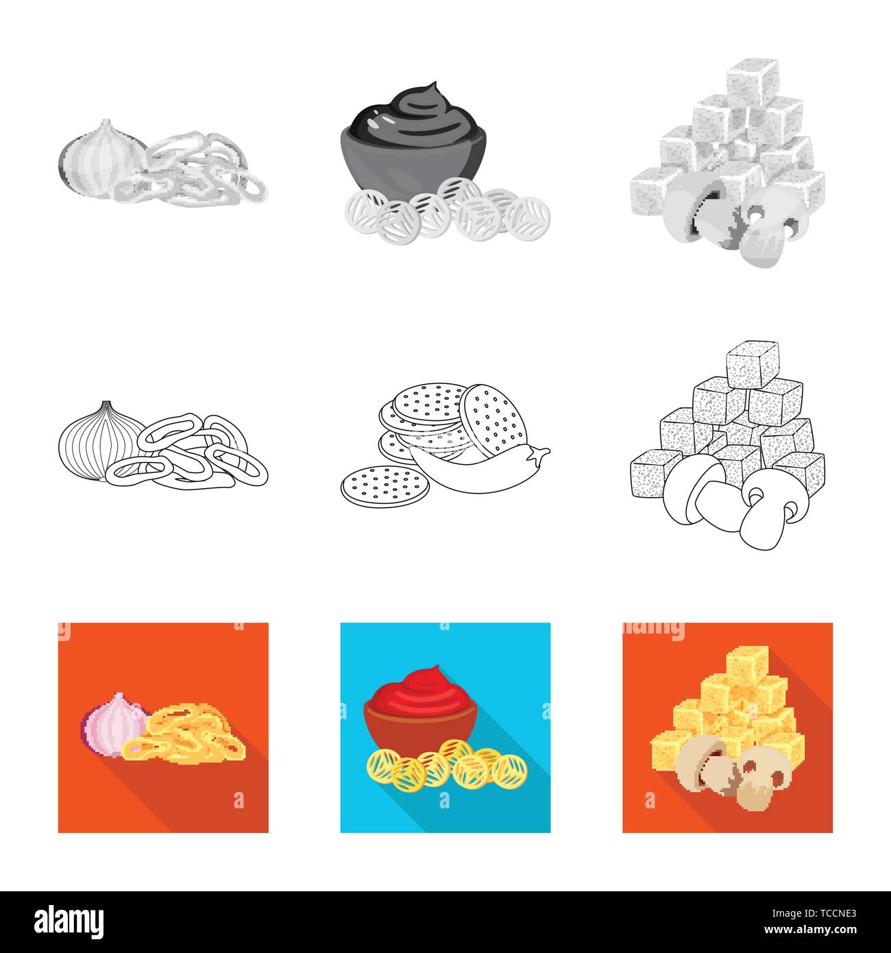 Vector illustration of taste and seasonin icon. Set of taste and ...