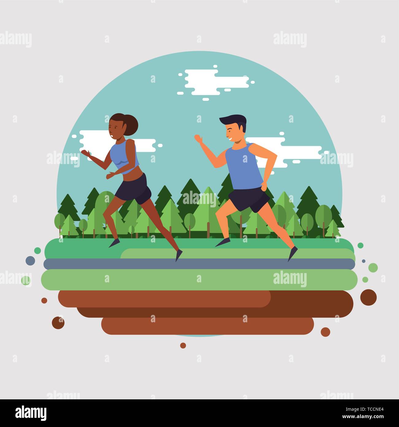 People running in the park scenery cartoon Stock Vector Image & Art - Alamy