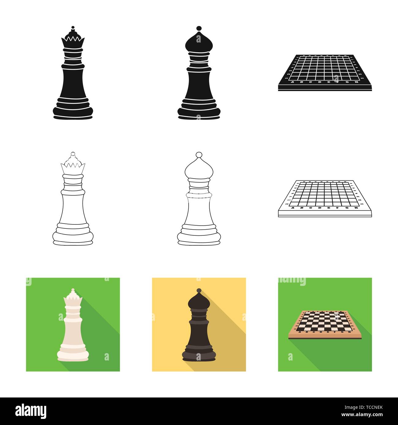 Vector illustration of checkmate and thin logo. Collection of checkmate ...