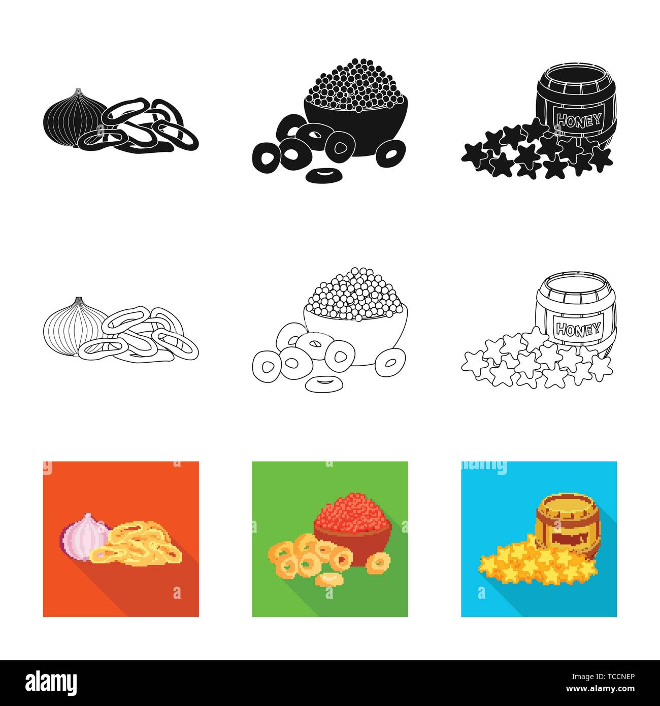 Vector illustration of taste and seasonin icon. Set of taste and ...