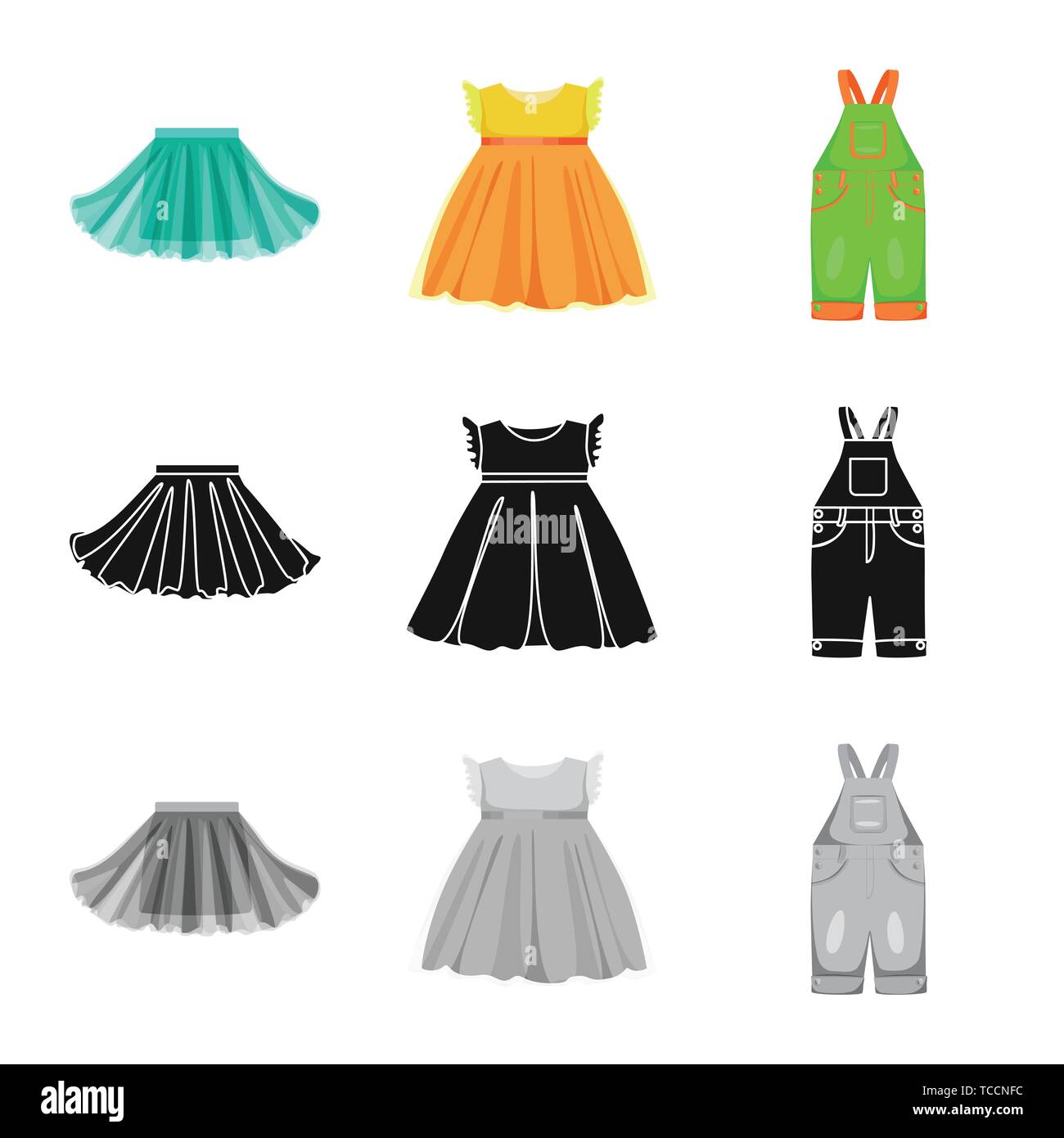 Vector illustration of fashion and garment symbol. Collection of ...