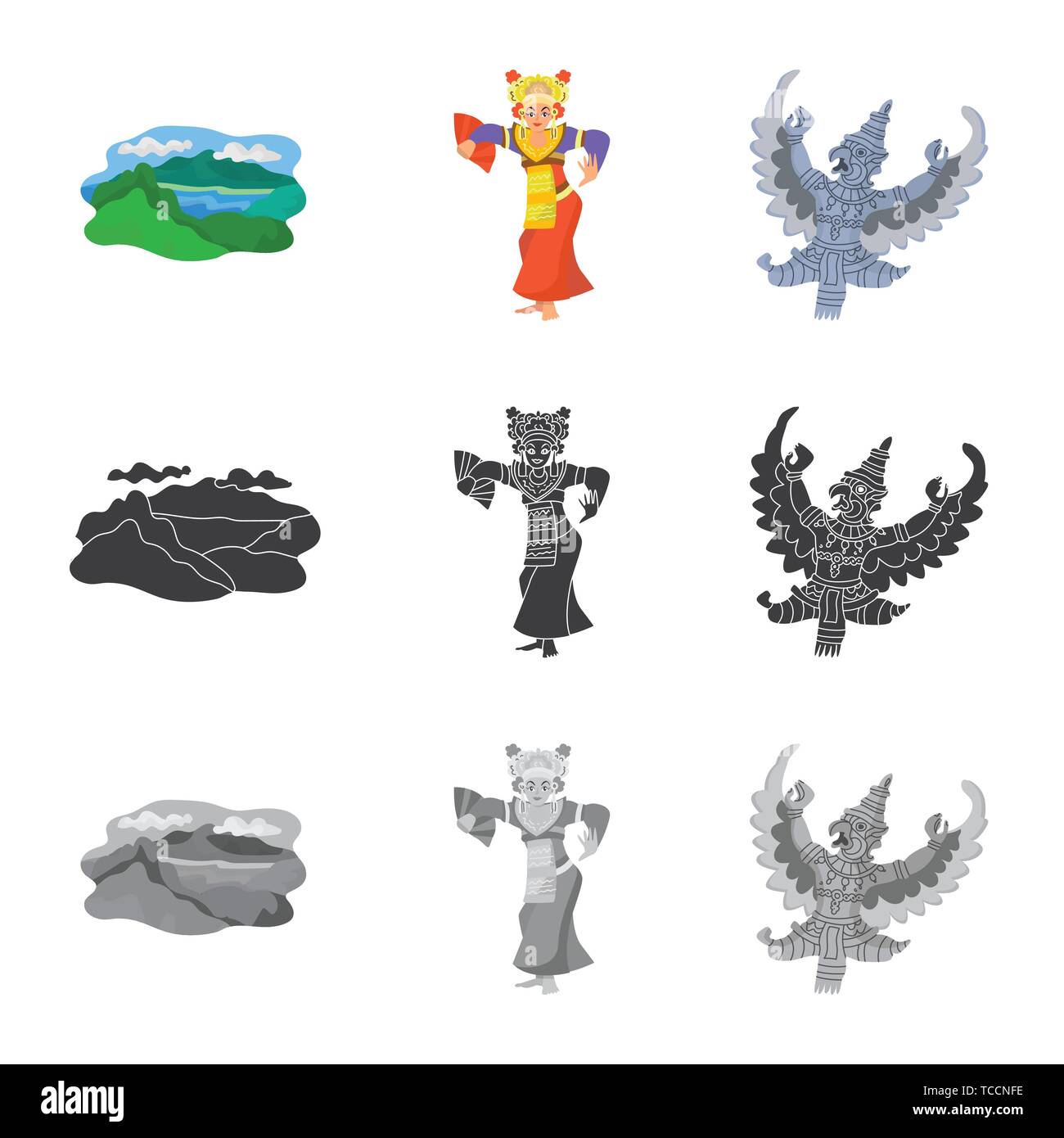 mountain,girl,garuda,lake,culture,bird,landscape,dancer,wayang,forest ...