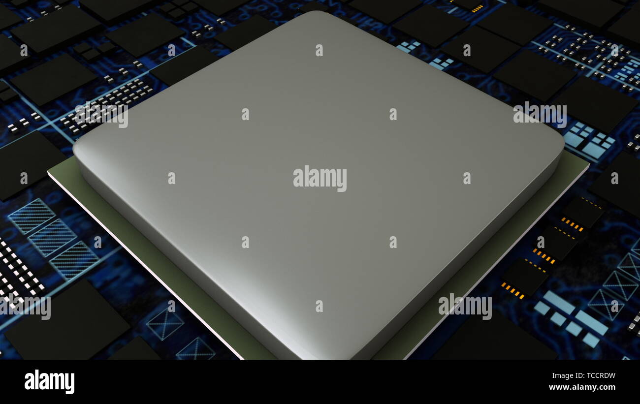 Circuit board, central computer processors CPU concept, close up of ...