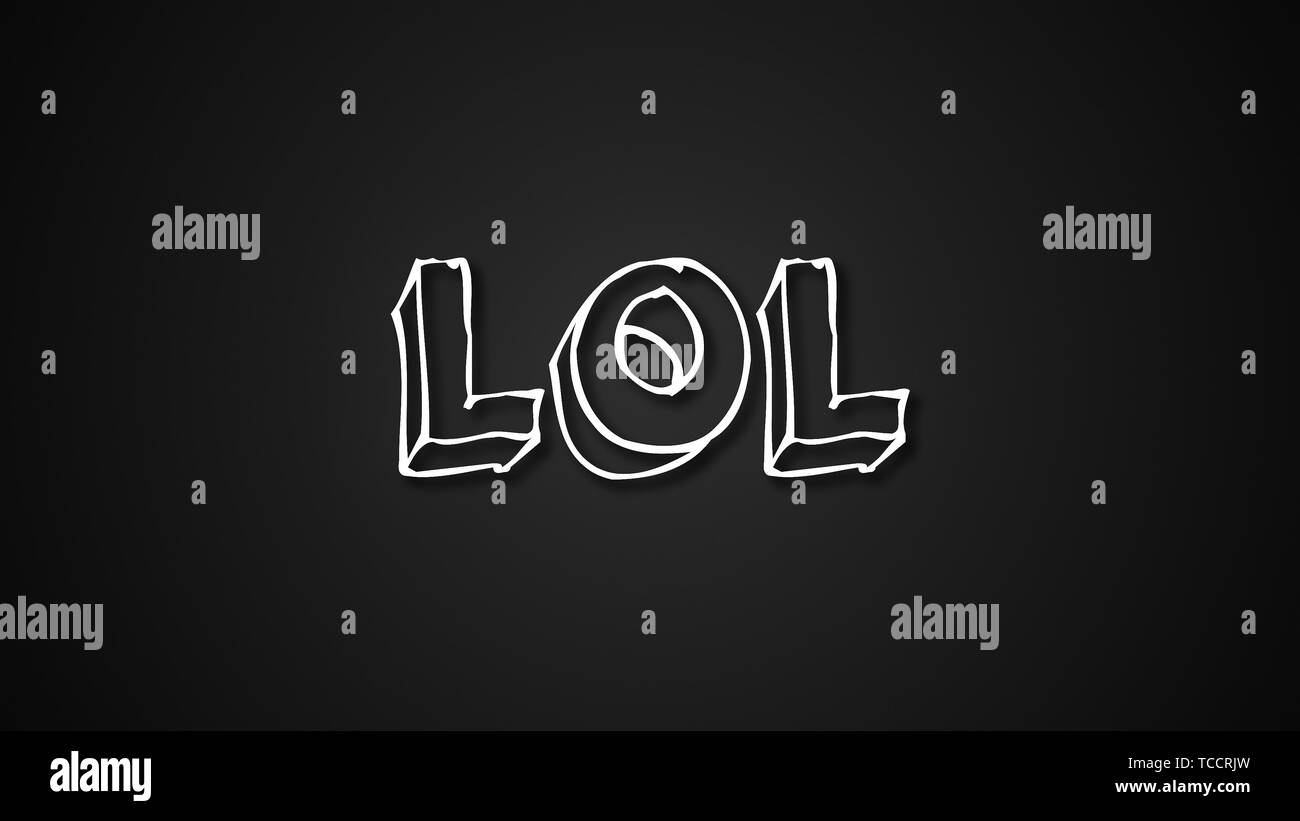 Funny text Lol with frame like worms, 3d render background, computer ...