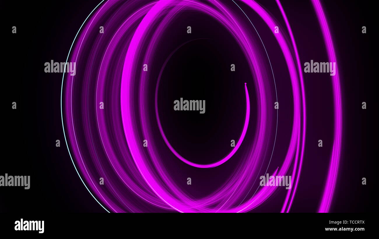 Abstract spiral rotating glow lines, computer generated background, 3D rendering background ...