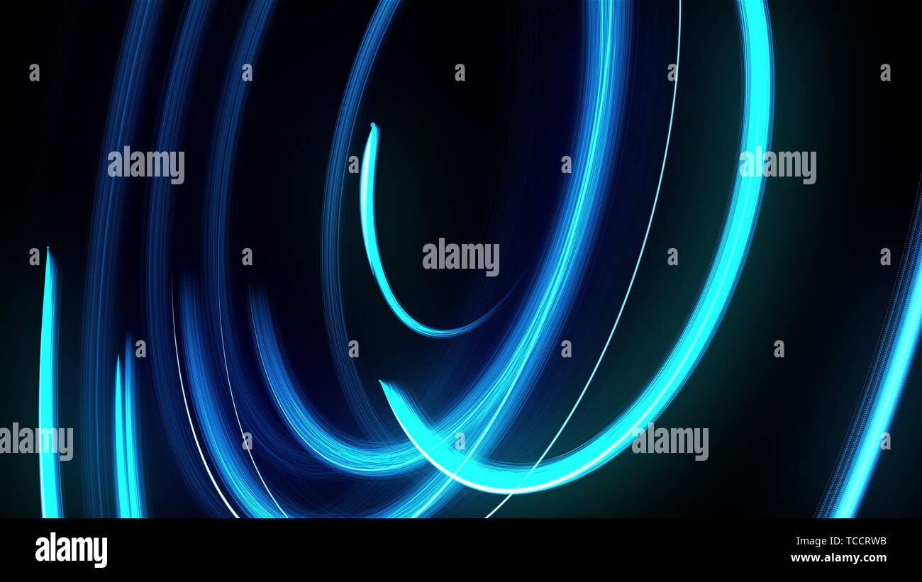 Abstract spiral rotating glow lines, computer generated background, 3D rendering background ...