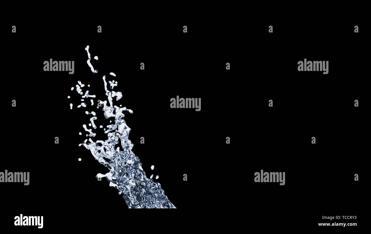 Dropping pure and transparent water flow, 3d render computer generated ...