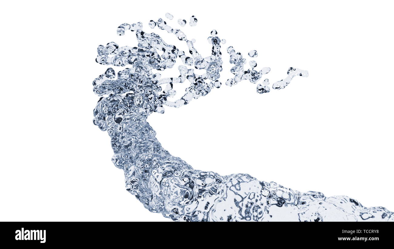 Dropping pure and transparent water flow, 3d render computer generated ...