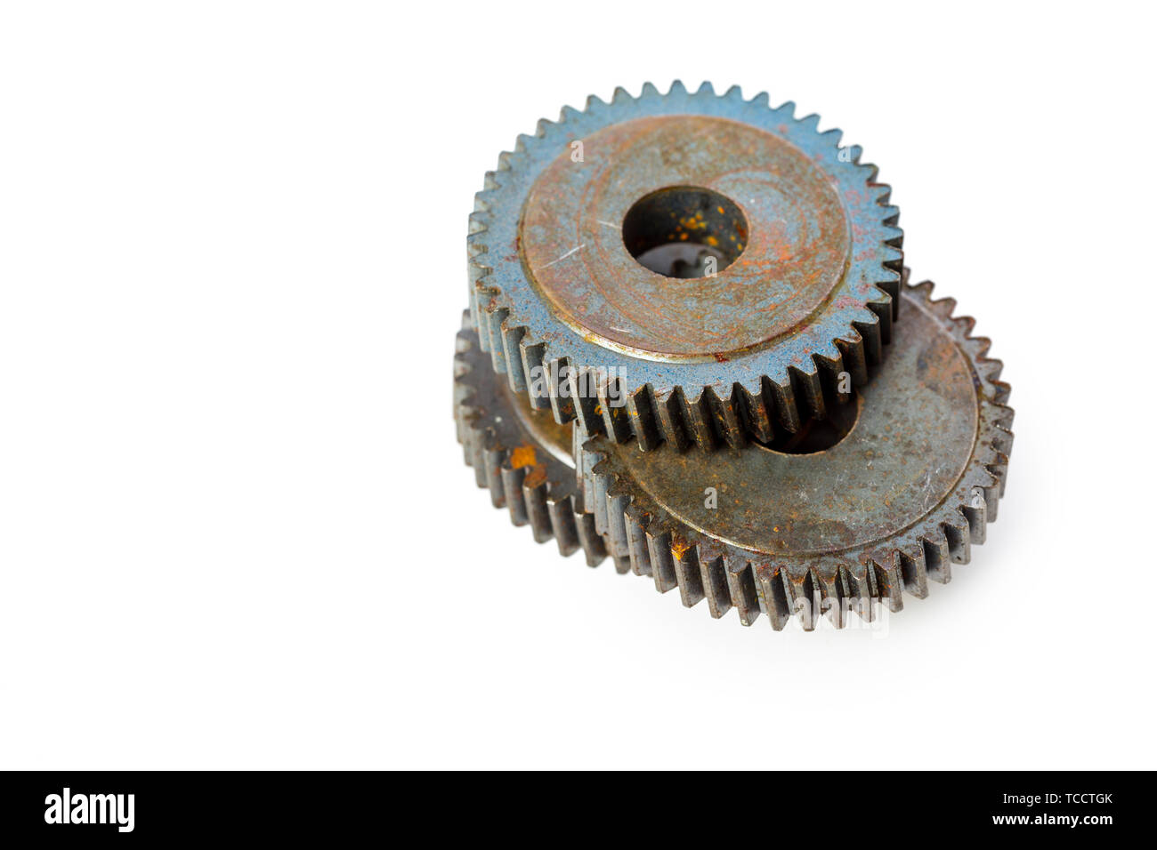 Old Rusty Gears isolated on white Stock Photo - Alamy