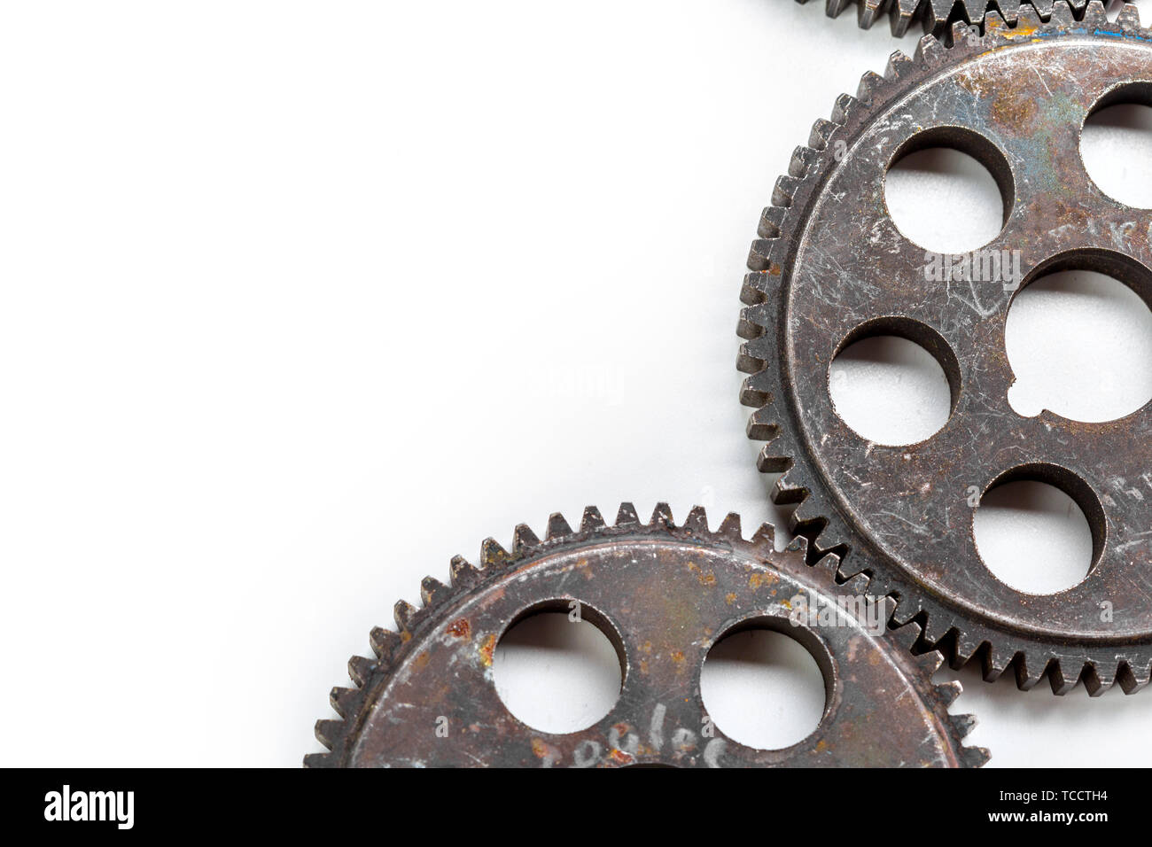 Old Rusty Gears isolated on white Stock Photo - Alamy