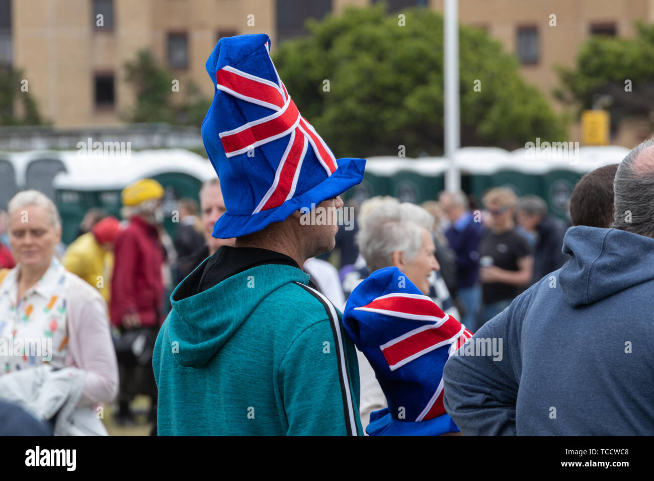 Man with british union jack hat hi-res stock photography and images - Alamy
